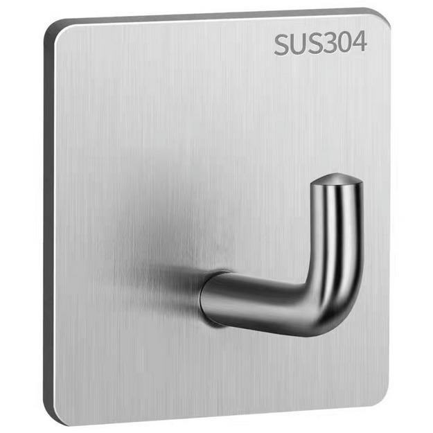 Self Adhesive SUS304 Stainless Steel Square Hook No Drill Wall Mounted ...