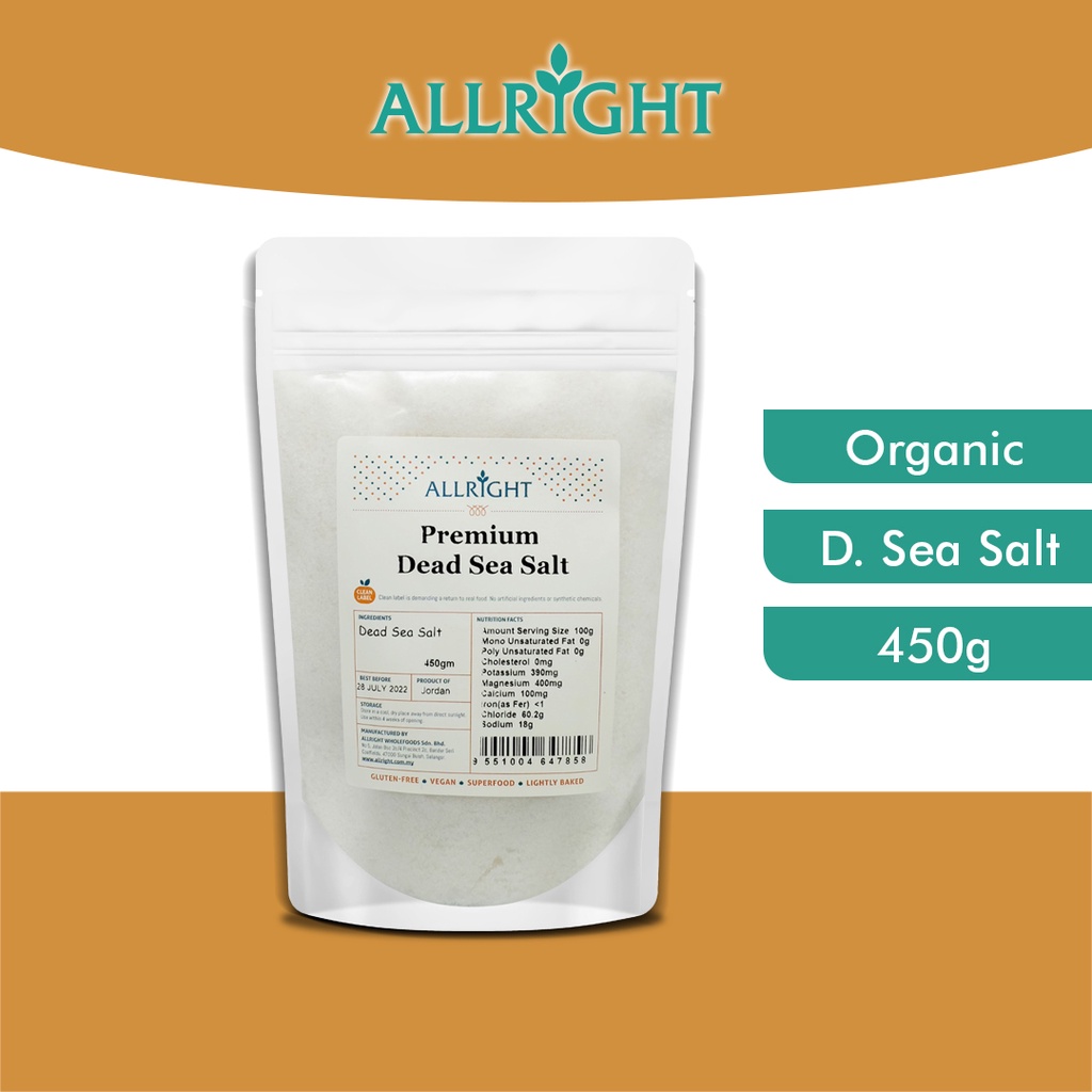 AllRight Organic Premium Dead Sea Salt (450g) | Shopee Malaysia