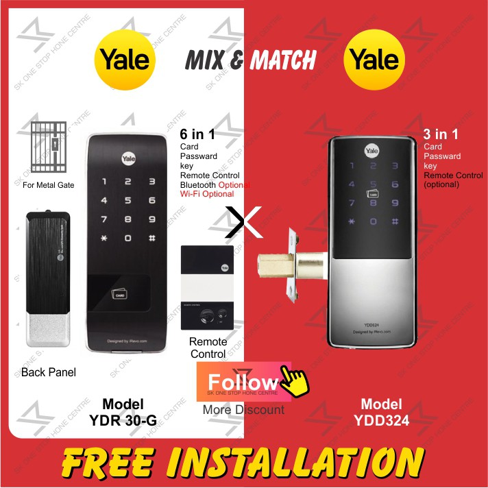 Yale YDD 324 Digital Door deadbolt Lock YDD324 / Yale YDR 30G Smart ...