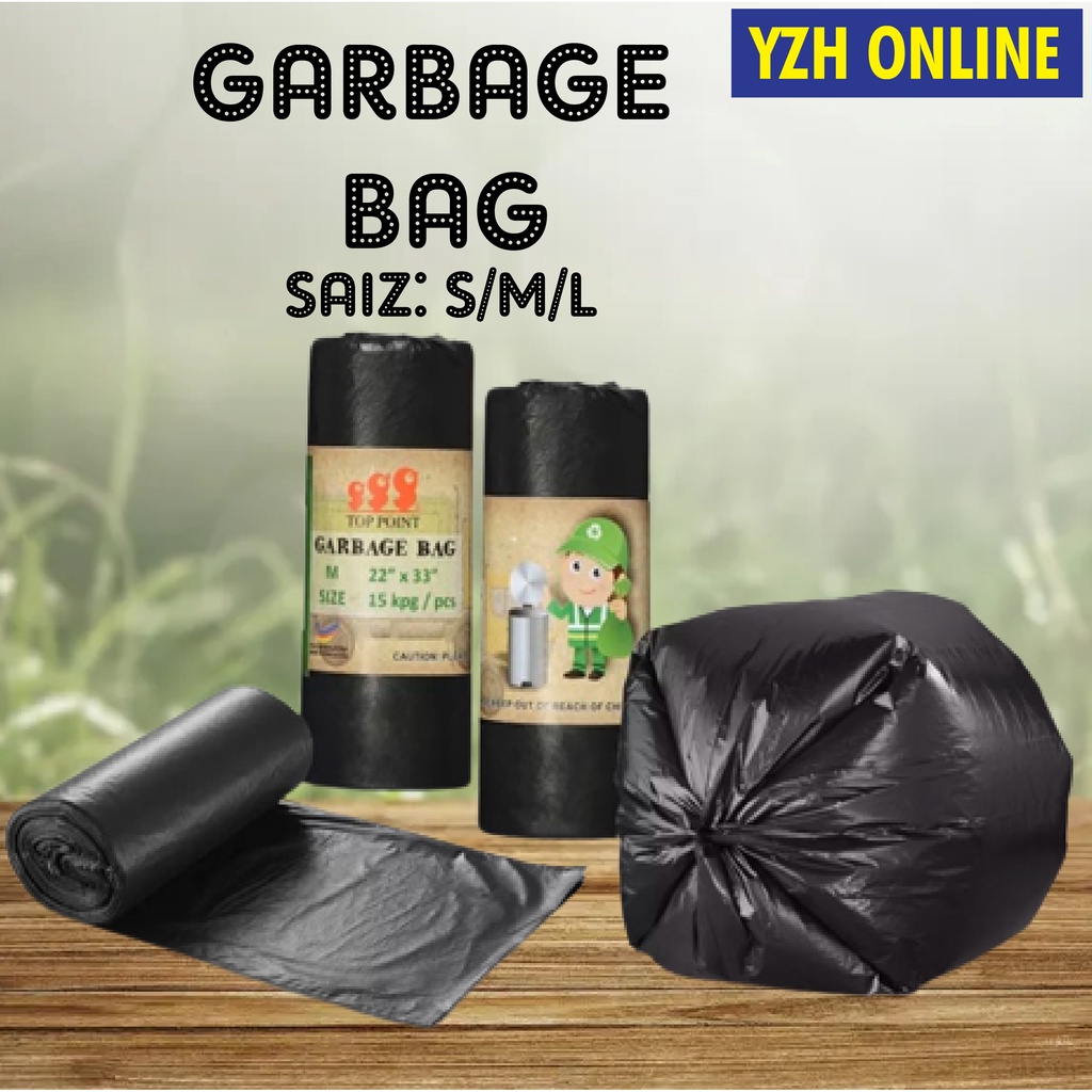 Garbage Bag BLACK S/M/L karung sampah hitam Size kecil tengah dan besar ...