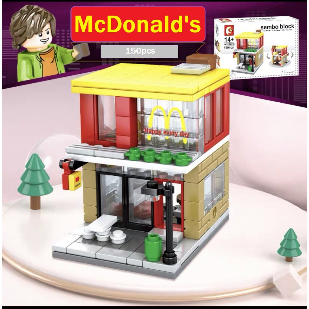 1445 [KL Ready stock]SEMBO BLOCK KFC McDonald's Starbucks Hagendas Block森宝迷你街景系列D | Shopee Malaysia