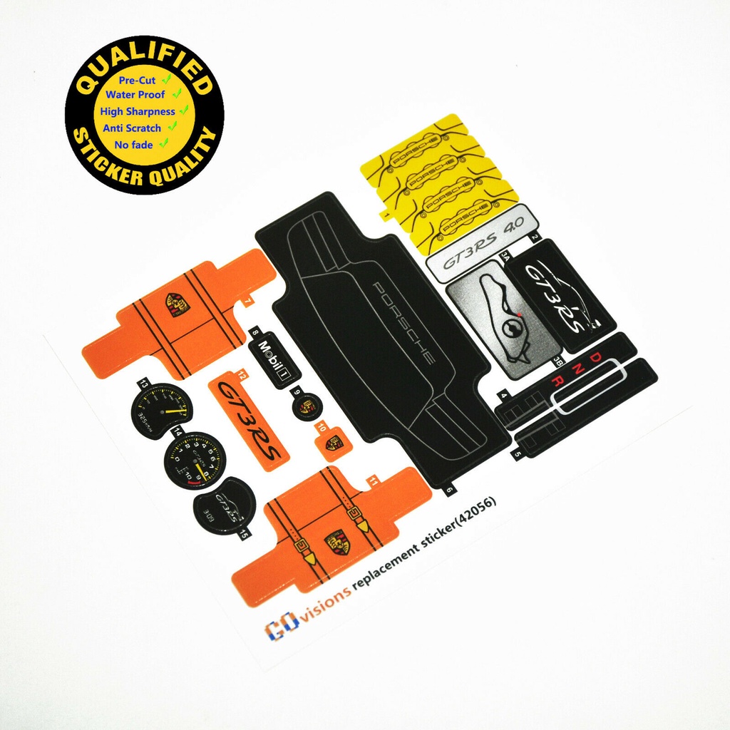 CUSTOM sticker for LEGO 42056 Porsche 911 GT3 RS Technic, sticker only ...