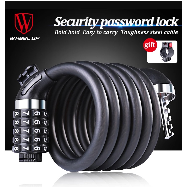 Original WHEEL UP 5 Digit Coded Bicycle Lock Kunci Keselamatan Basikal ...