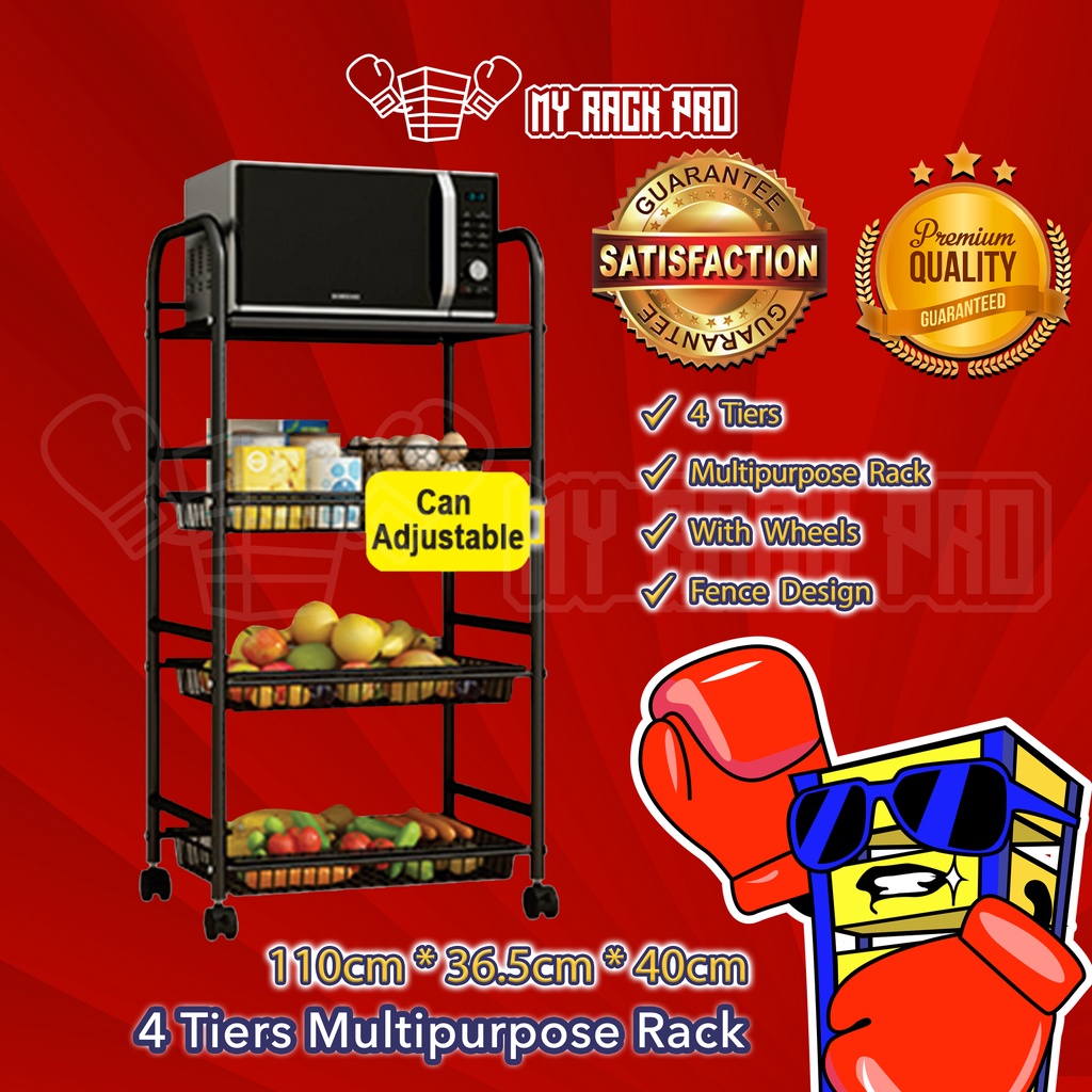 KR064 Multipurpose Powder Coated Steel Kitchen Rack with Drawer and ...