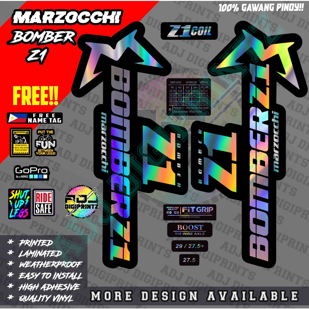 MARZOCCHI Bomber Z1 MTB Fork Decals Sticker More Design | Shopee Malaysia