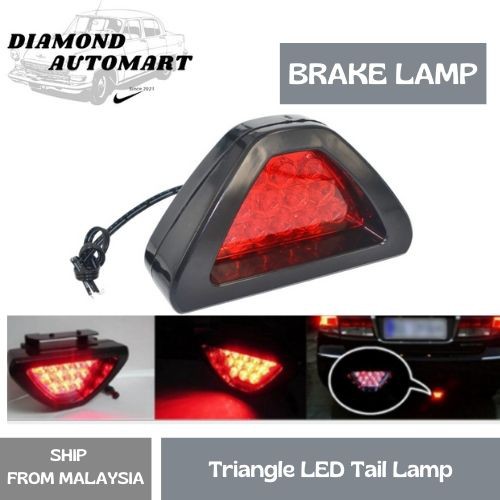 -DIAMOND- 12 LED Rear Laser Tail Brake DRL Stop Light F1 Style Triangle ...