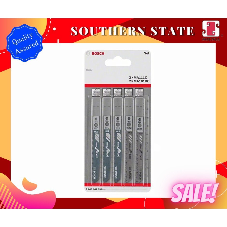 BOSCH JIGSAW ACCESSORIES FOR MAKITA (5 PCS CARD) WOOD - BASIC 3 X ...