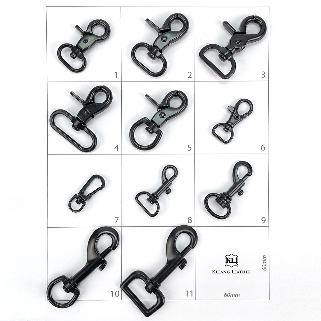 2pcs Black Alloy Lobster Trigger Snap Eye Swivel Hook Clasp Dog Hook ...