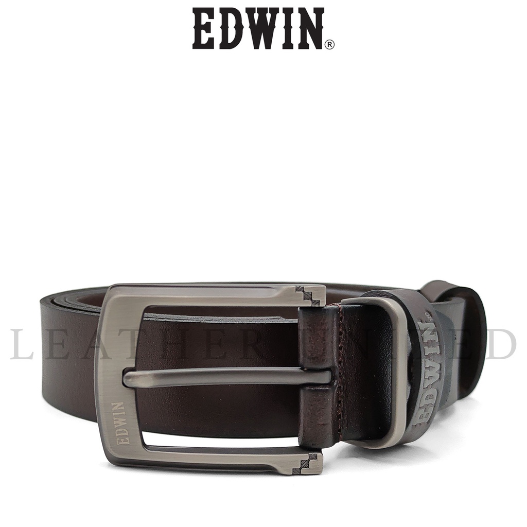 Edwin Genuine Top Grain Leather 35MM Pin Buckle Full Leather Belt # ...
