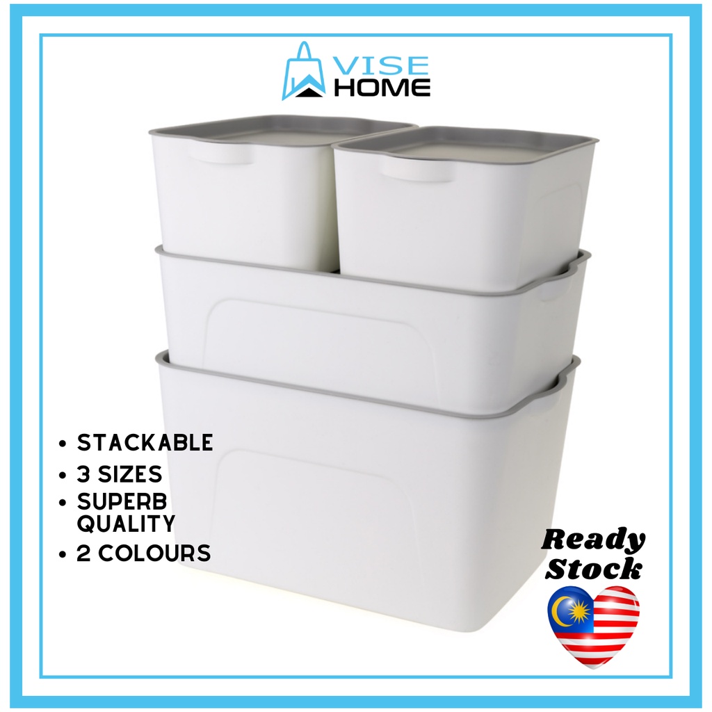 [S Size]Portable Handle Storage Box With Cover Multipurpose Storage ...