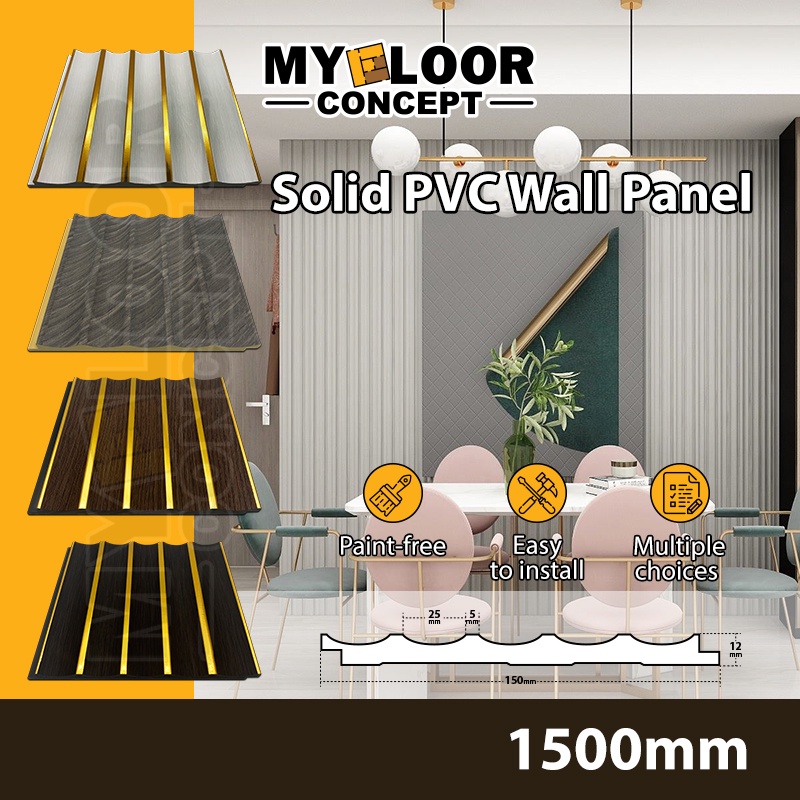 Walltec 150cm Solid Wall Panels PVC Dinding Deco Wood Type-B ...