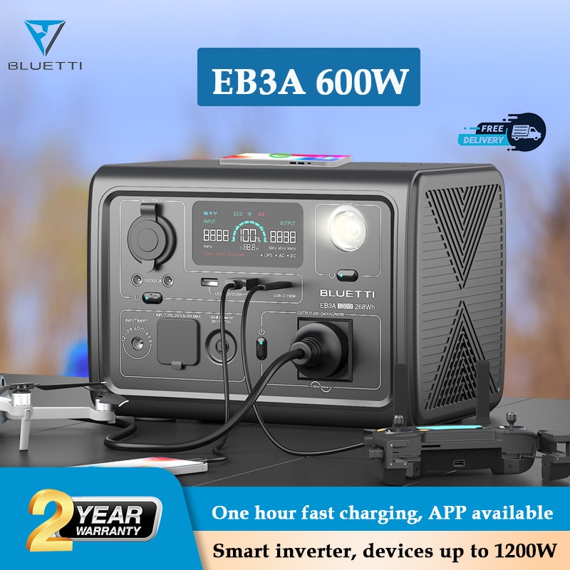 Bluetti EB3A Inverter power 1200W 84,000mAh Power Station Solar ...