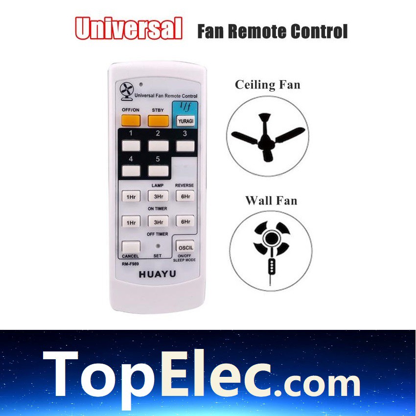 Universal Ceiling Fan Wall Fan Remote Control Huayu RM-F989 kipas ...