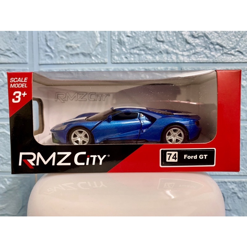 RMZ City FORD GT Metallic Blue White Line Police Sports Car 1/32 1/34 1 ...