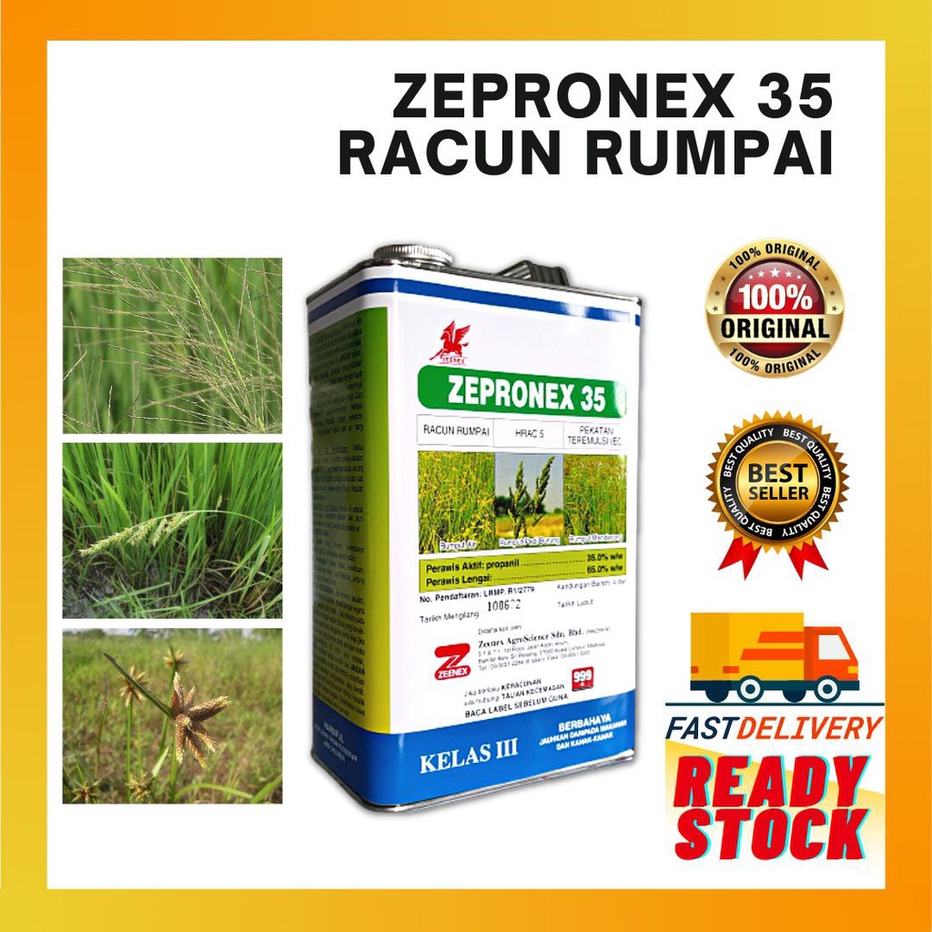 Racun Rumpai Padi Zepronex 35 4L Padi Burung Colok Cina Ekor Tebu ...