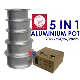 Aluminium Degchi Pot Cooking Pot 5 in 1 set / Stock Pot / Periuk (EAGLE ...