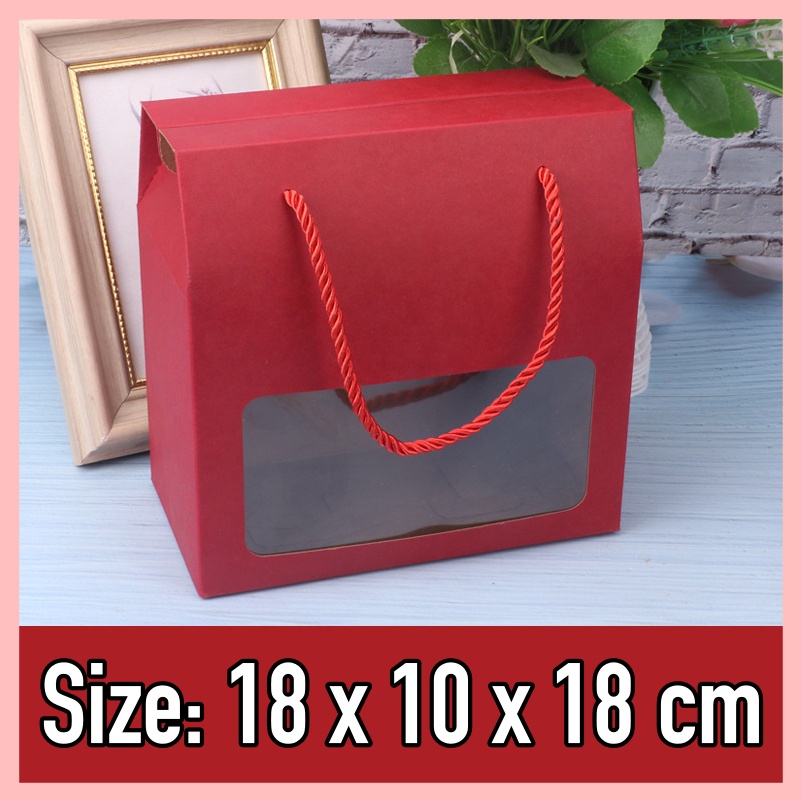(18x10x18cm) Pastry bag / Gift box / Cake box / Food packaging box with ...