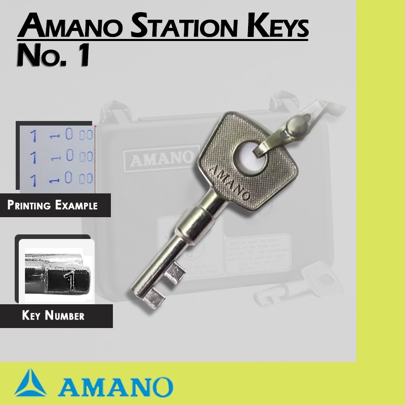 AMANO Station Keys No. 1 - No. 19 Guard Tour Key AMANO Guard Tour ...