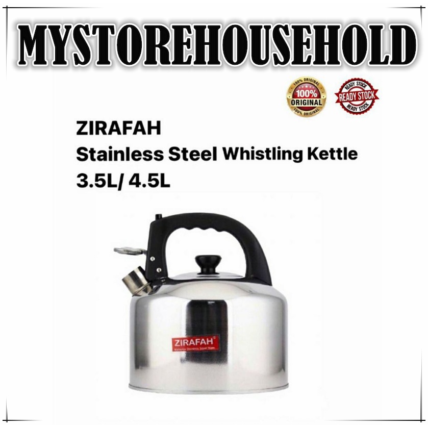 ZIRAFAH STAINLESS STEEL WHISTLING KETTLE Stainless Steel Traditional ...