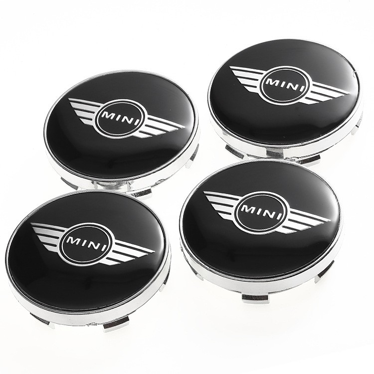 4pcs/set MINI Cooper Car Alloy Wheel Center Hub Cap Emblem Badge Black ...