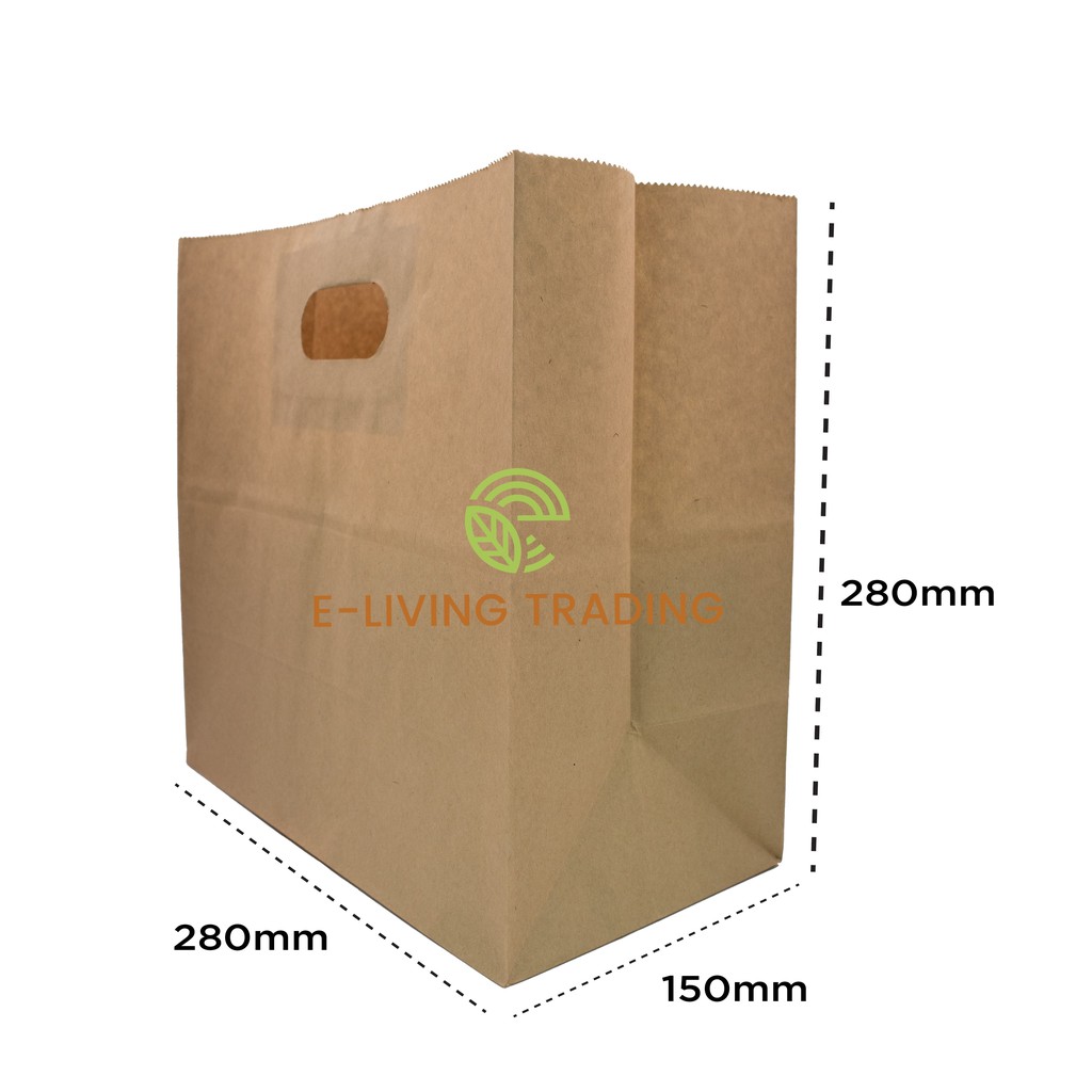 Beg Kertas /Paper Brown D Bag /Handle Paper Bag / Gift Bag | Shopee ...