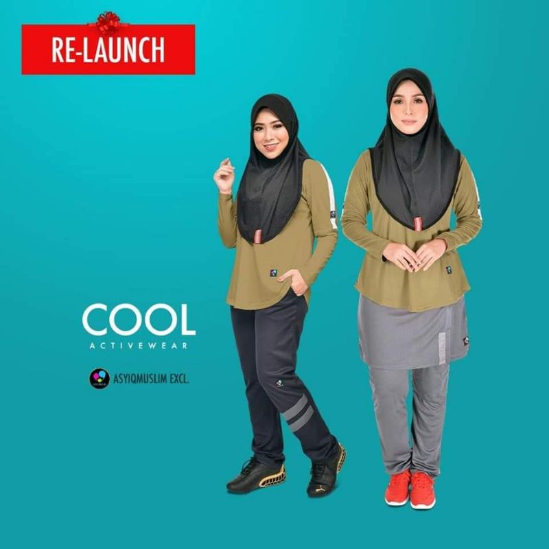 Baju sukan muslimah set baju dan seluar cool activewear saiz XS hingga 5XL | Shopee Malaysia