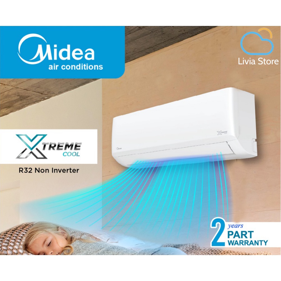 Midea Xtreme Cool Series R32 1HP 1.5HP 2HP 2.5HP Non-Inverter Ionizer Aircond | Shopee Malaysia