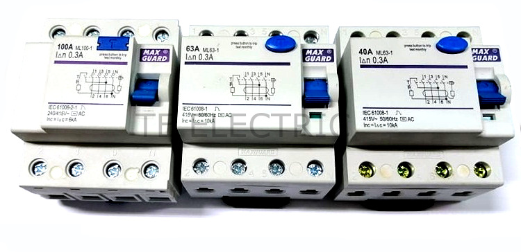 MAXGUARD 40A / 63A / 100A 4 POLE 300MA ELCB RCCB SIRIM APPROVED ...