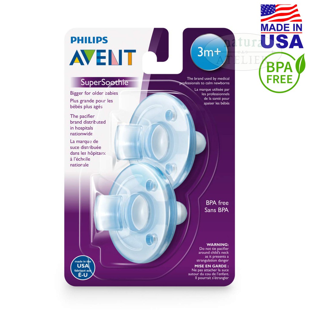 Philips Avent [Made in USA] Soothie Silicone Baby Pacifier Puting 奶嘴, 3 ...