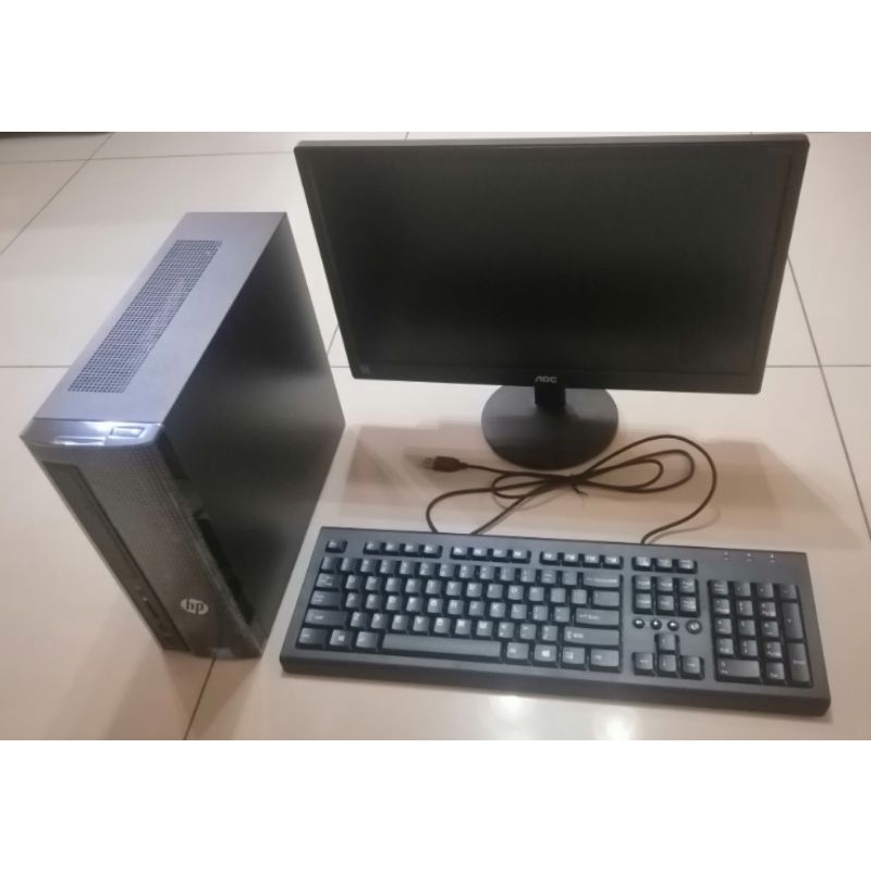 desktop PC brand Hewlett Packard HP Slimline & monitor set | Shopee Malaysia