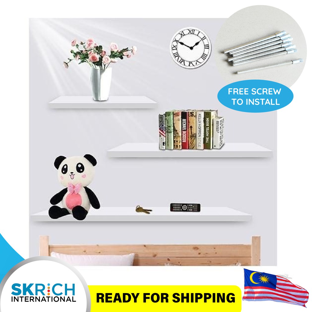 (3PCS-1SET) Floating Wall Shelves Rack Wall Deco Rak Dinding | Shopee ...