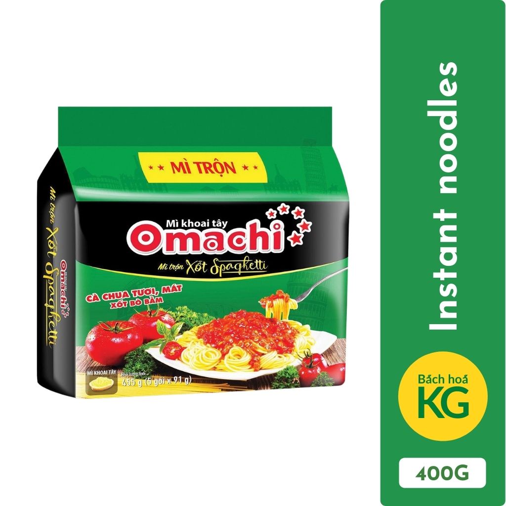 Omachi Spaghetti Instant Noodles 400g (5 packs x 80g) - Mi serega - 方便面 - Mì Omachi vị xốt ...