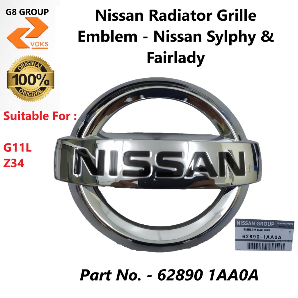 Nissan Radiator Grille Emblem - Nissan Slyphy & Fairlady ( 62890 1AA0A ...