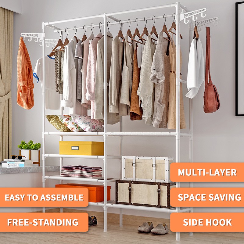 Multi-Purpose Large Stainless Steel Wardrobe Storage Clothes Almari ...