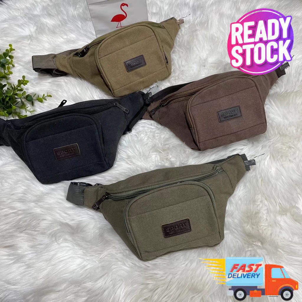CANVAS CLOTHES TYPE WAIST BAG/CHEST BAG/SIDE BAG/BEG PINGGANG KAIN/BEG ...