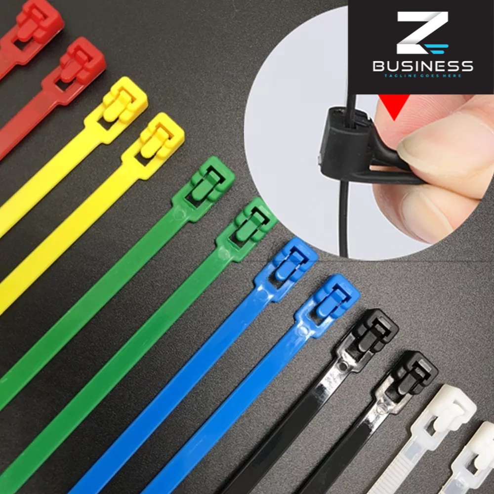 Zshope 100PCS 5*200MM Releasable Cable Ties /Colored Plastics Reusable ...
