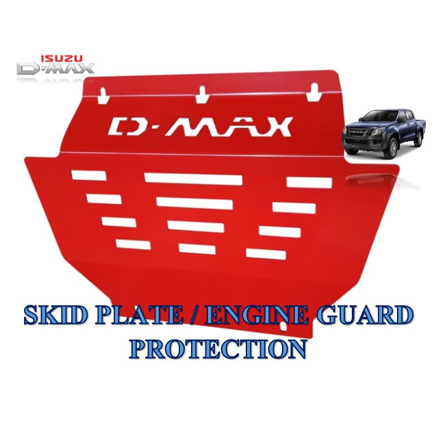 Isuzu D-Max 2013 Present Red Skid Plate/Engine Guard Protection (DMAX ...