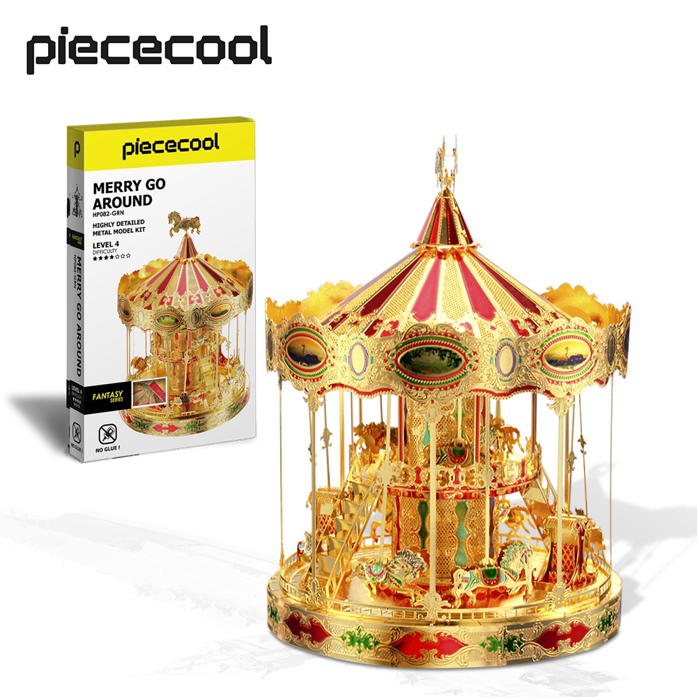 Piececool 3D Metal Model Kit Merry Go Round DIY Metal Building Kits ...
