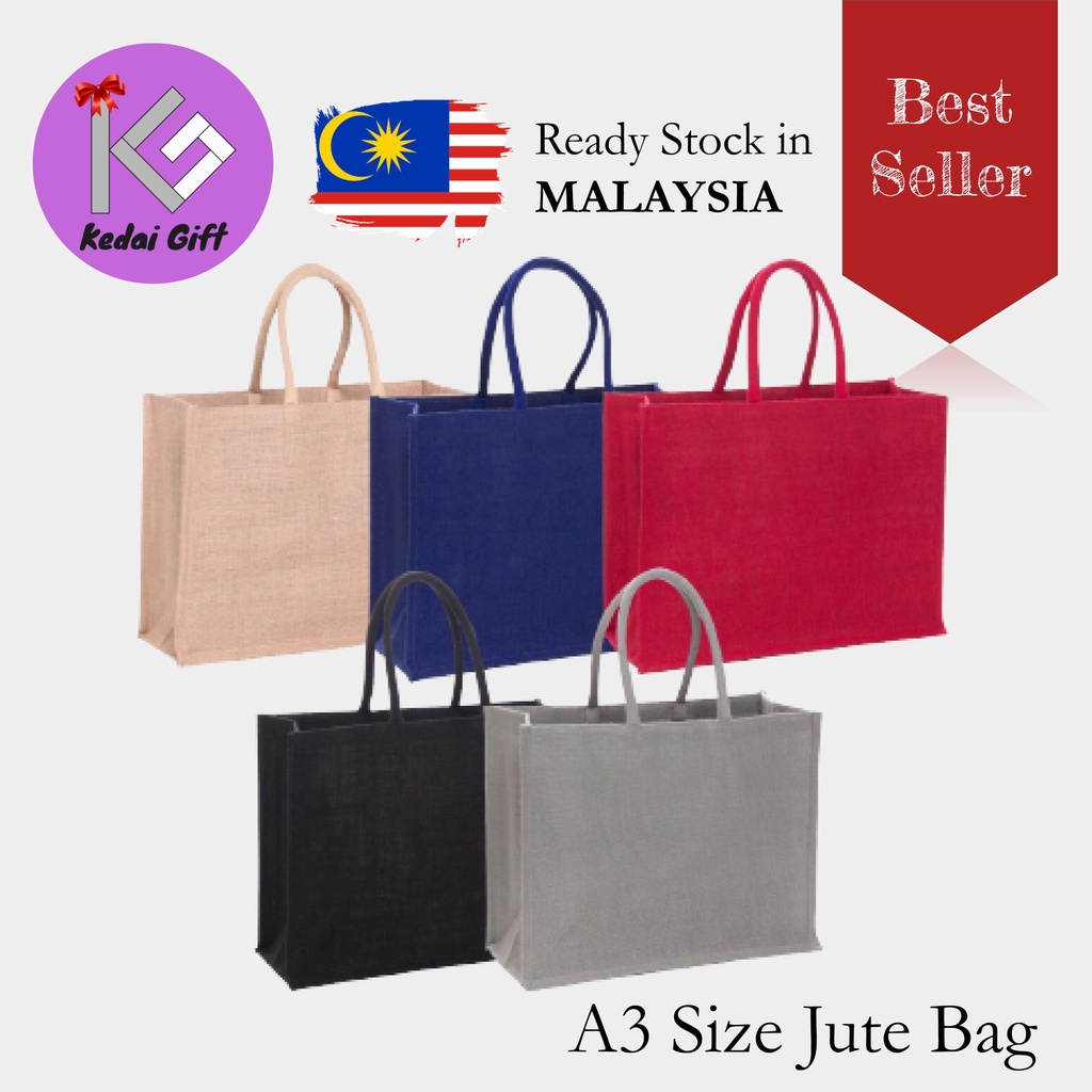 KEDAI GIFT Ready Stock / A3 Size High Quality Jute Bag / Bio Degradable ...