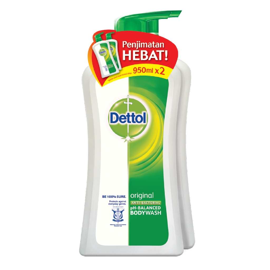 Dettol Antibacterial PH-Balanced Body Wash Twinpack (950ml x 2) Original | PGMall