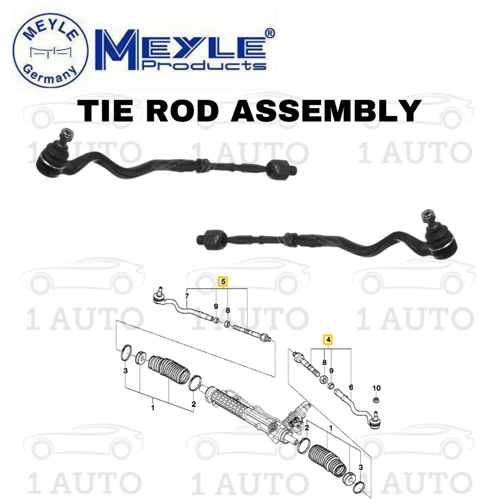MEYLE GERMANY TIE ROD ASSEMBLY BMW E46 318i 320i 325i 328i 330i Z4 E85 ...