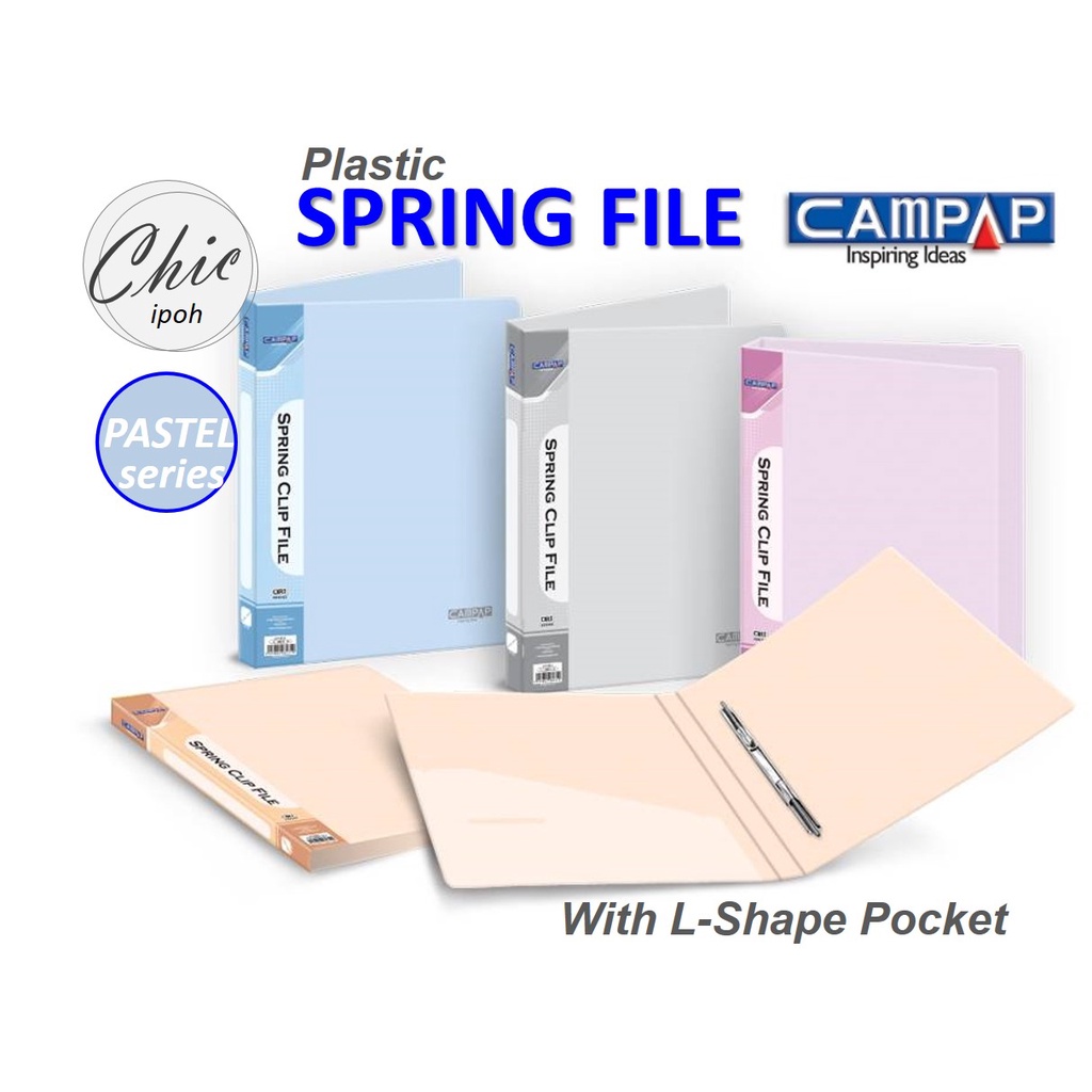 Campap A4 Spring File PP Plastic Fancy Pastel Colors CM8231 | Shopee ...