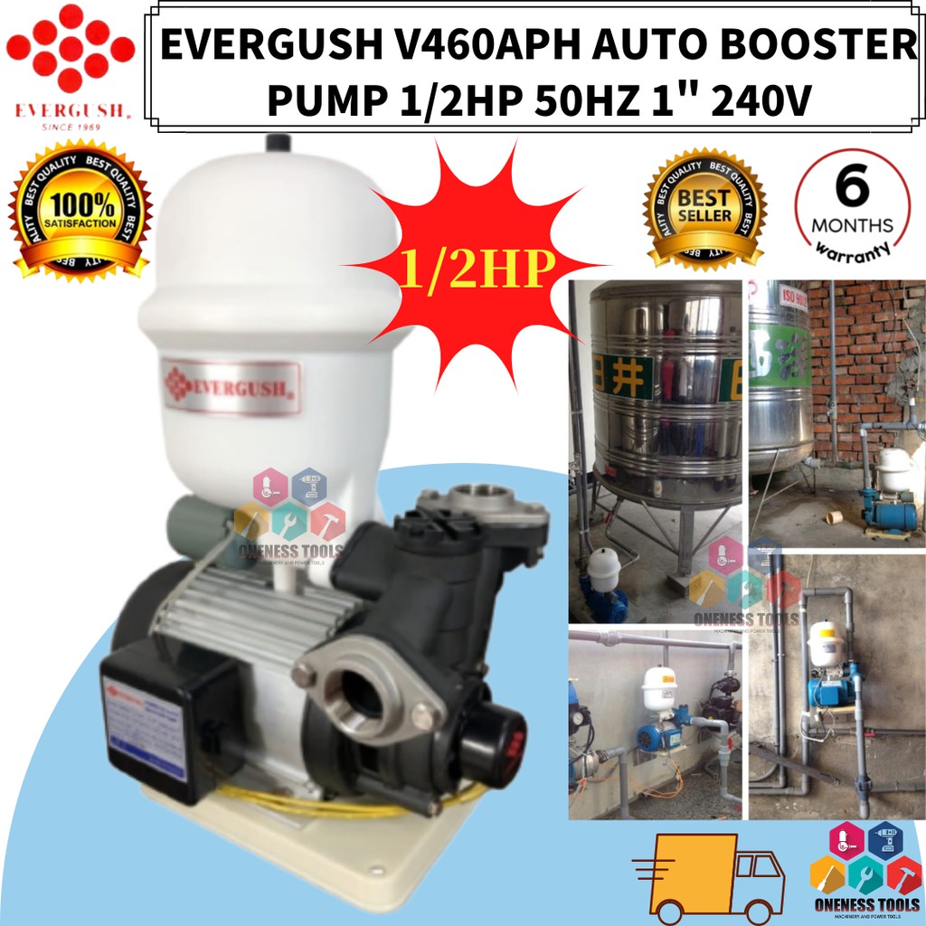 ''EVERGUSH'' AUTOMATIC WATER PUMP -0.5HP / 50HZ / 240V / 1'' -V460APH ...
