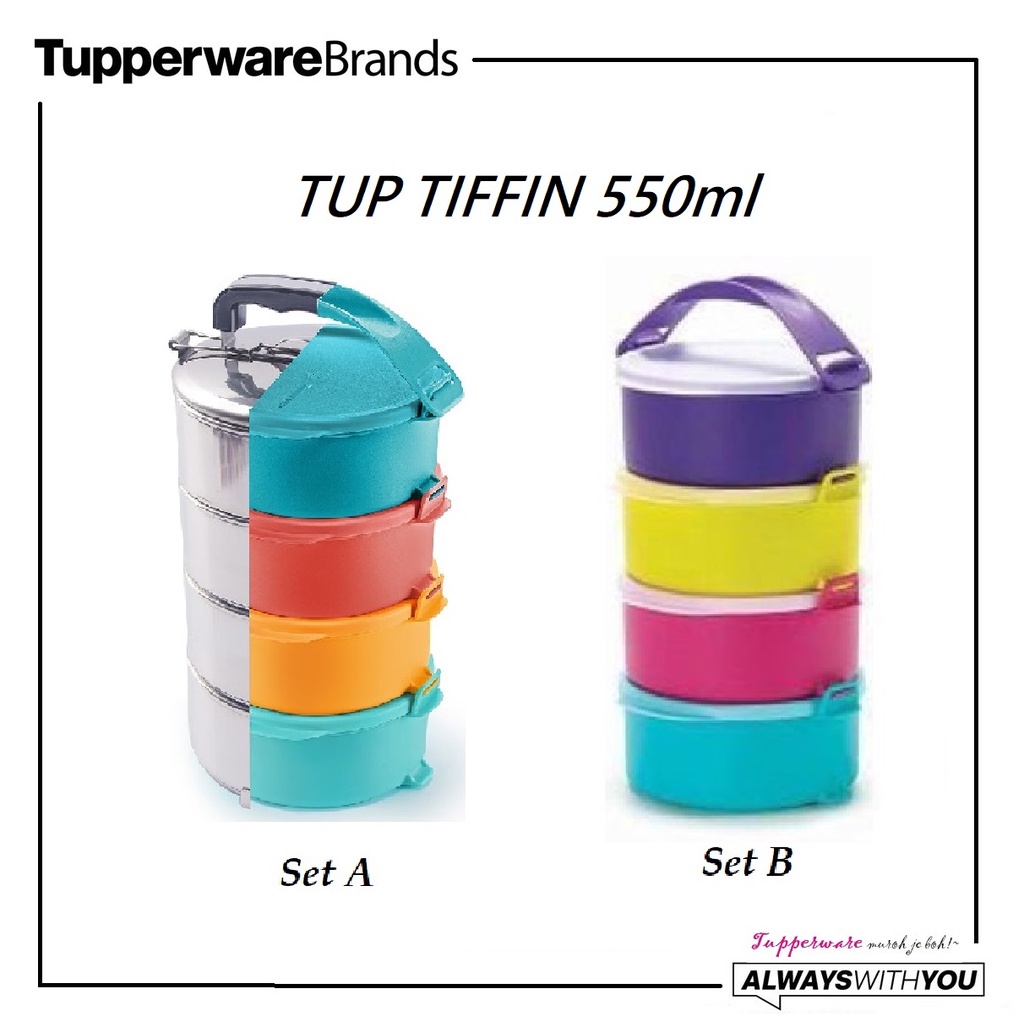 Tupperware Tup Tiffin Set 550ml Food Storage Bekas Makanan Mangkuk ...