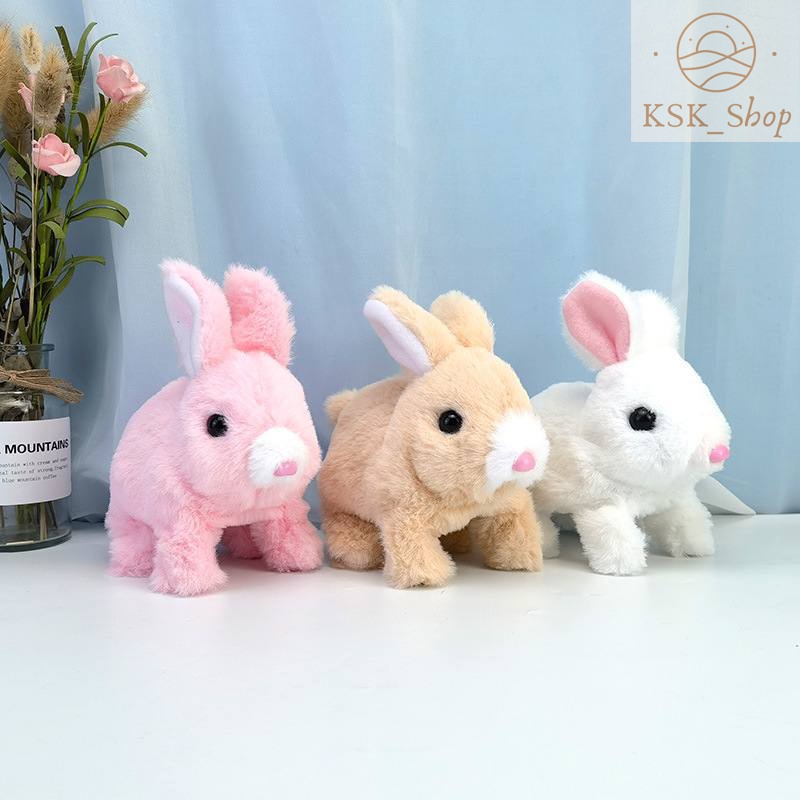 Electric Rabbit Bunny Toys Plush Electronic Plush Robot Bunny Jumping ...