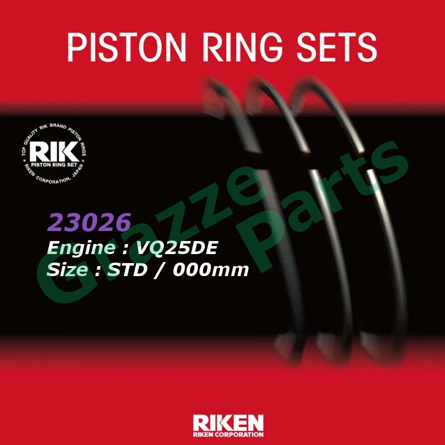 RIK Riken Piston Ring Set 23026 for Nissan Teana J32 2.5 Skyline Y50 ...