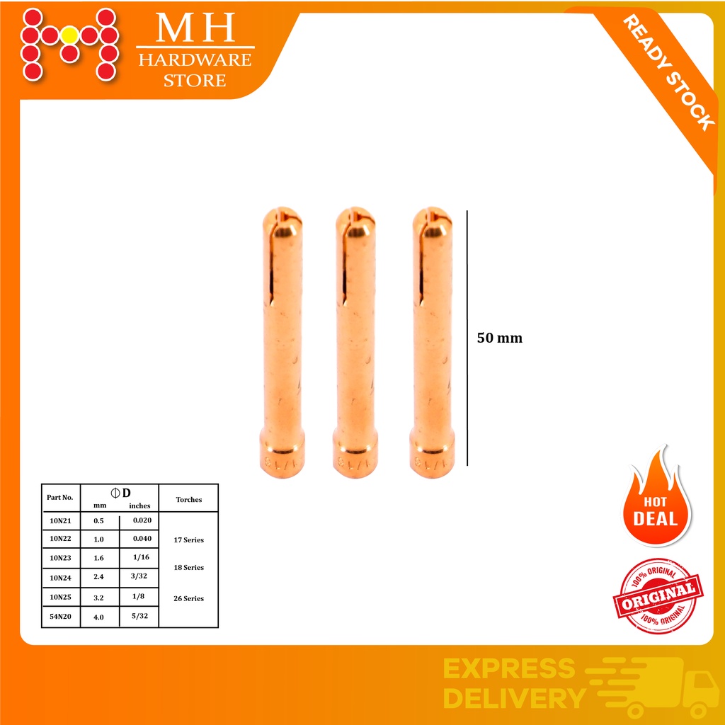HDB TIG 1.6mm / 2.4mm Collet (Copper) | Shopee Malaysia
