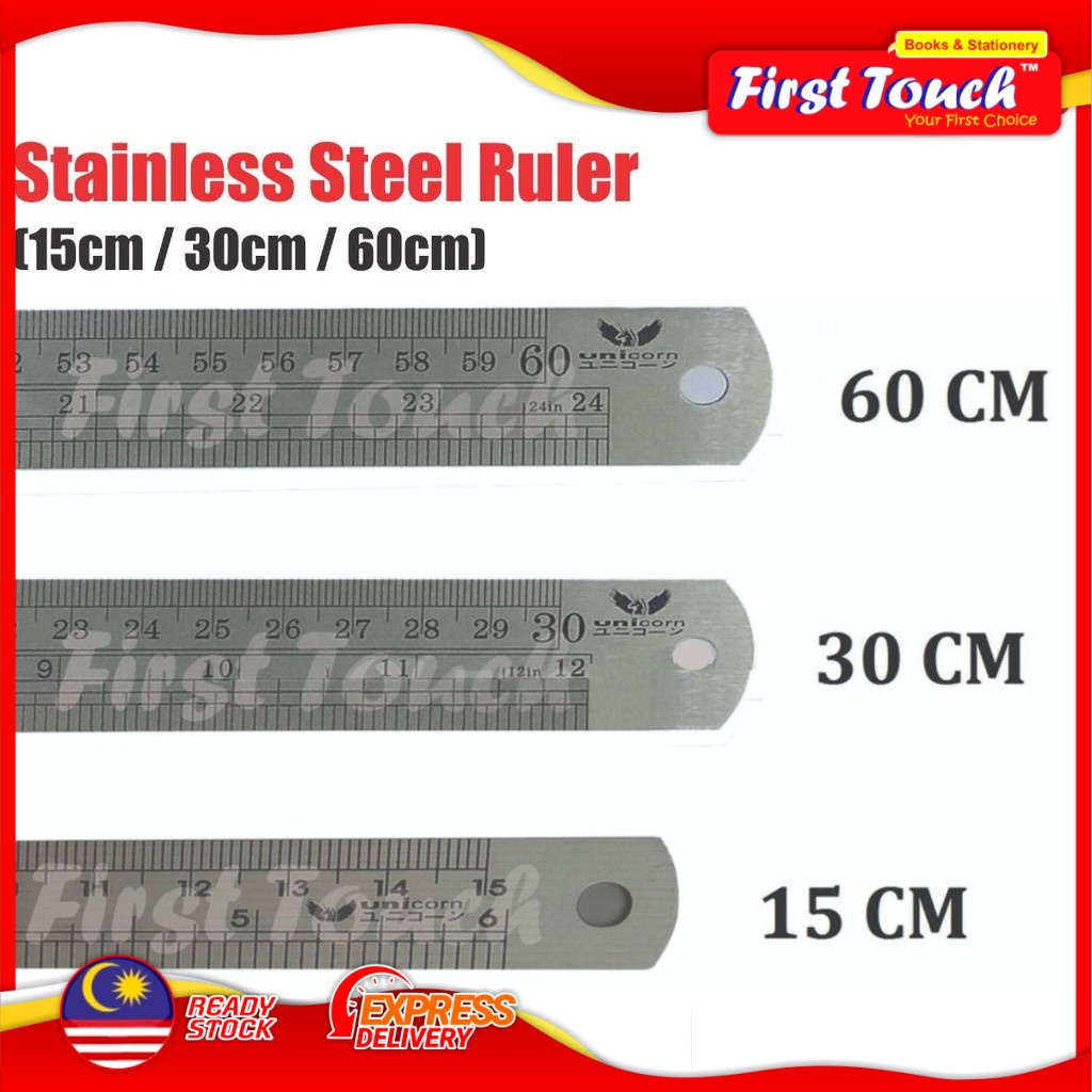 Stainless Steel Ruler / Pembaris Besi (15cm / 30cm / 60cm / 100cm) | Shopee Malaysia