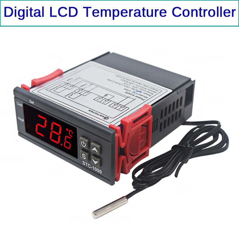 STC-1000 12V 24V 110-220V Digital Temperature Controller Thermostat Thermoregulator Incubator ...