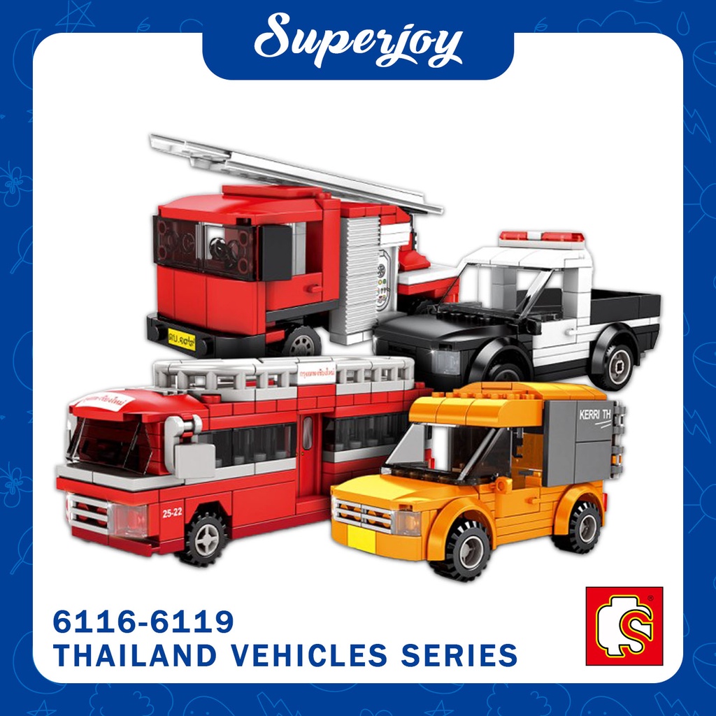 SEMBO Blocks Thailand Transportation Vehicles Series I Fire Truck ...